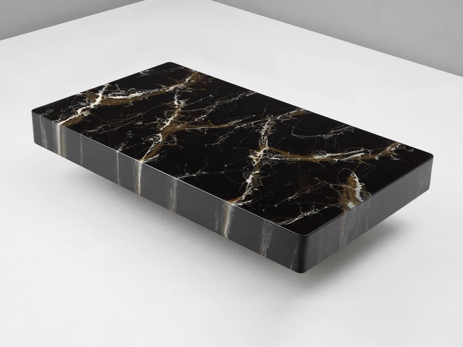 Willy Rizzo Signed Marbled Cocktail Table For Sale at 1stDibs