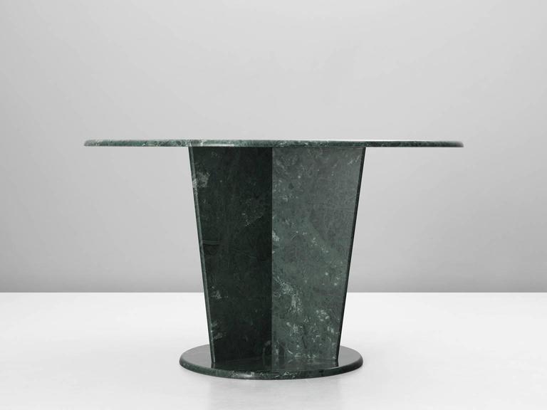 Round Green Marble Center Table at 1stDibs