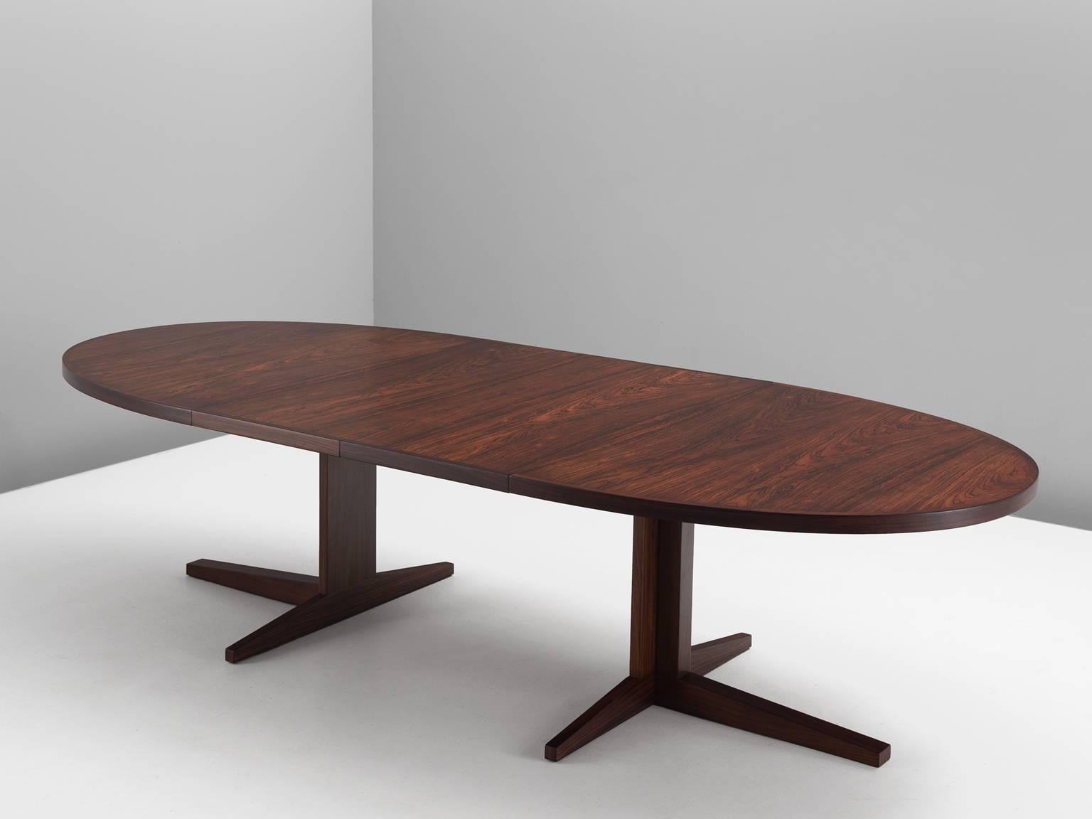 Extendable Oval Dining Table in Rosewood For Sale at 1stDibs | oval ...