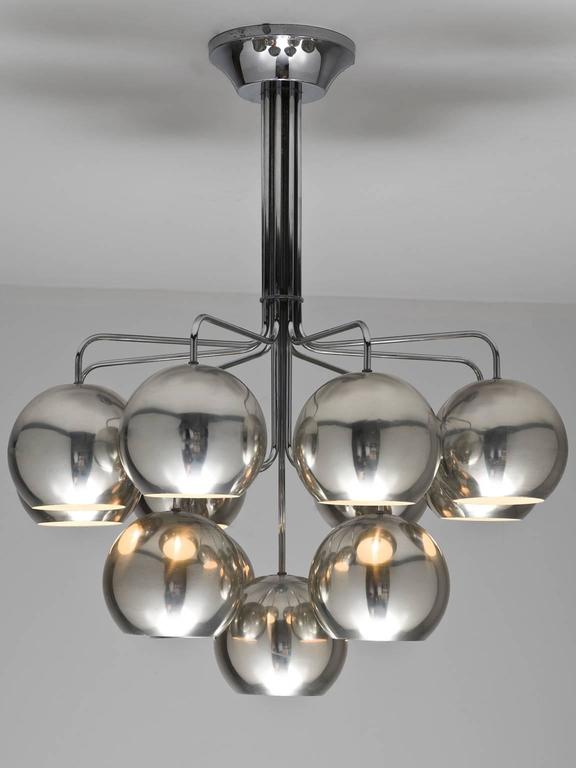 Modern Chrome Chandelier For Sale at 1stdibs