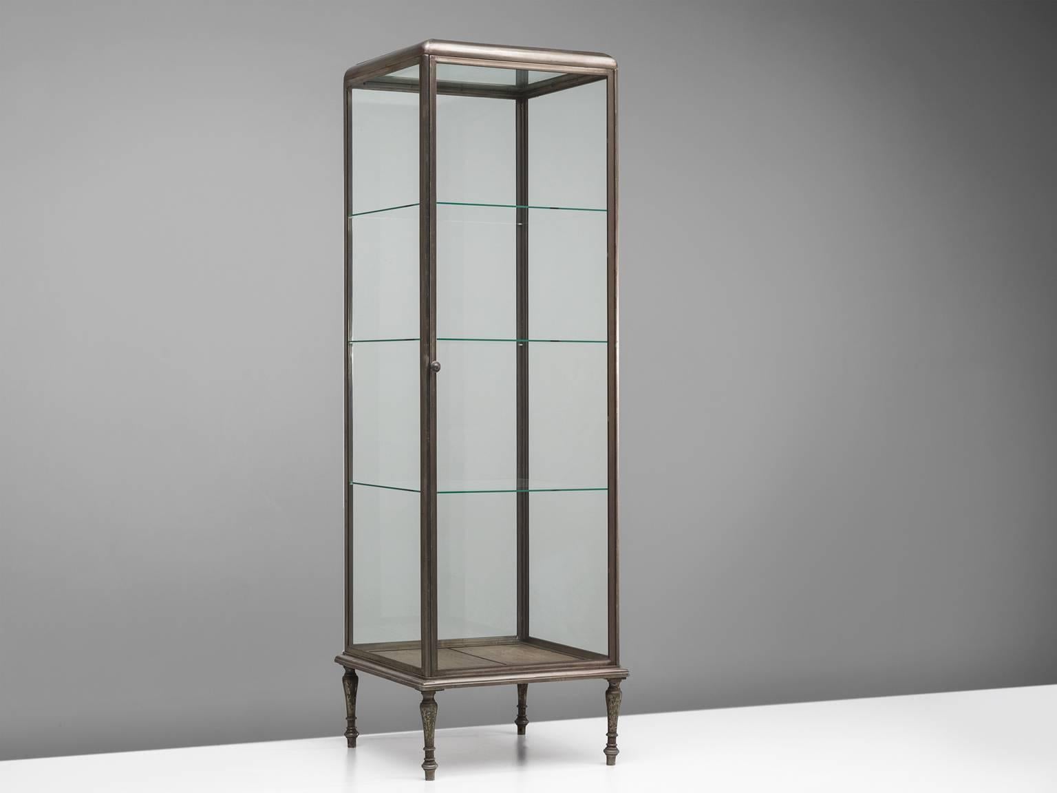 Art Deco Vitrine in Glass and Chrome For Sale at 1stDibs