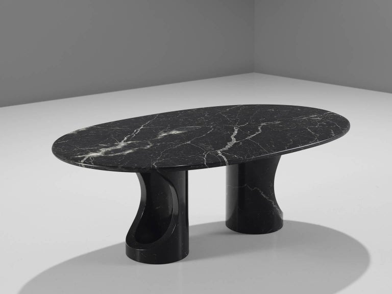 Black Marble Postmodern Coffee Table For Sale at 1stDibs