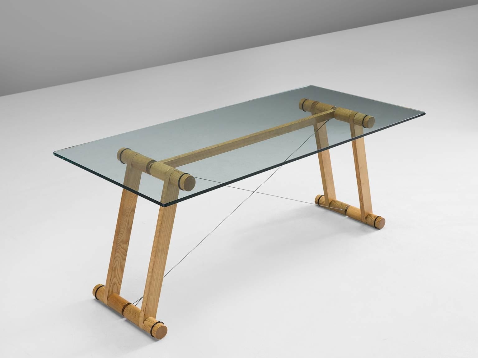Superstudio 'Teso' Dining Table in Wood and Glass For Sale at 1stDibs