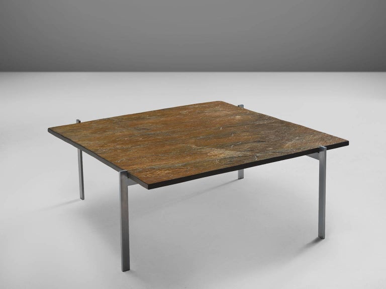 Poul Kjærholm PK61 Coffee Table in Patinated Ocre Slate at 1stDibs