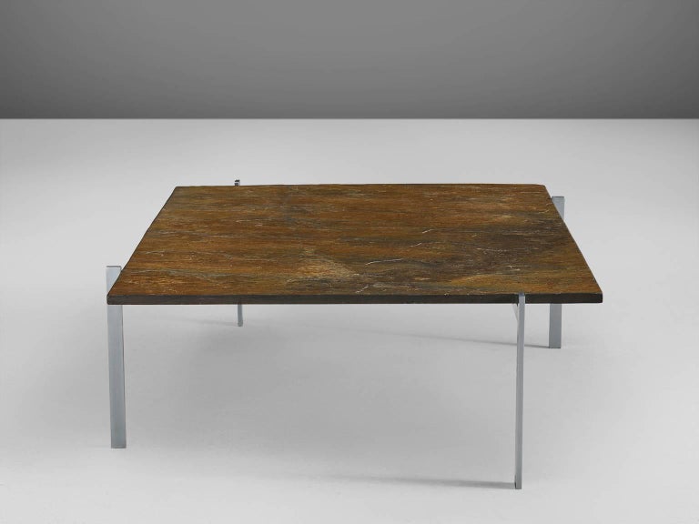 Poul Kjærholm PK61 Coffee Table in Patinated Ocre Slate at 1stDibs
