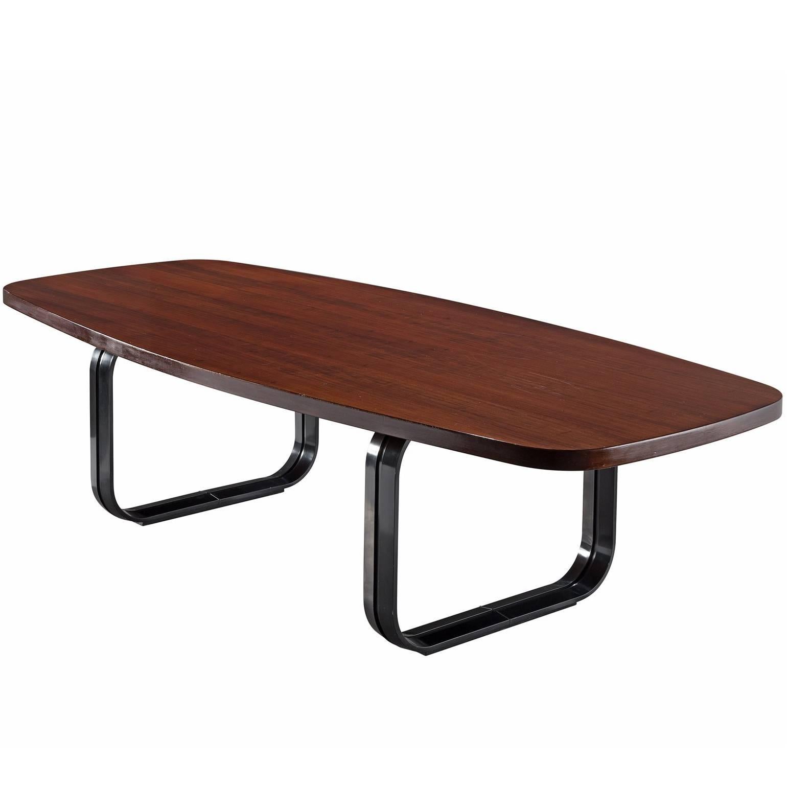 MIM Roma Conference Table in Walnut, Italy, 1960s For Sale at 1stDibs