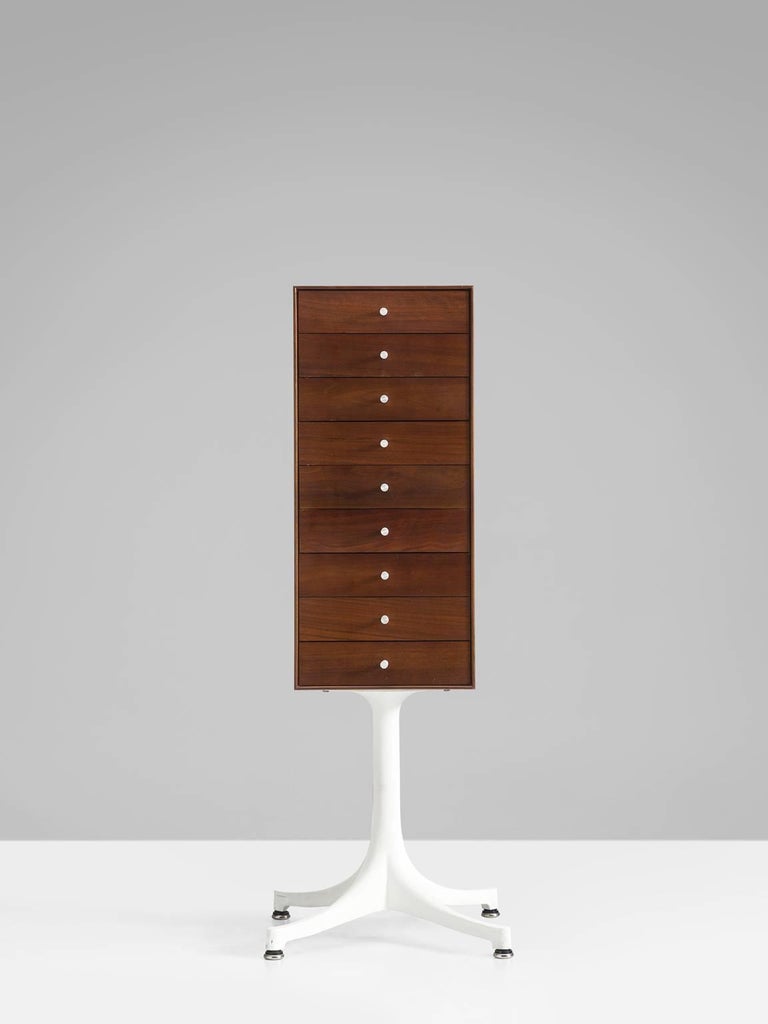 George Nelson Miniature Walnut Vertical Chest for Herman Miller For ...
