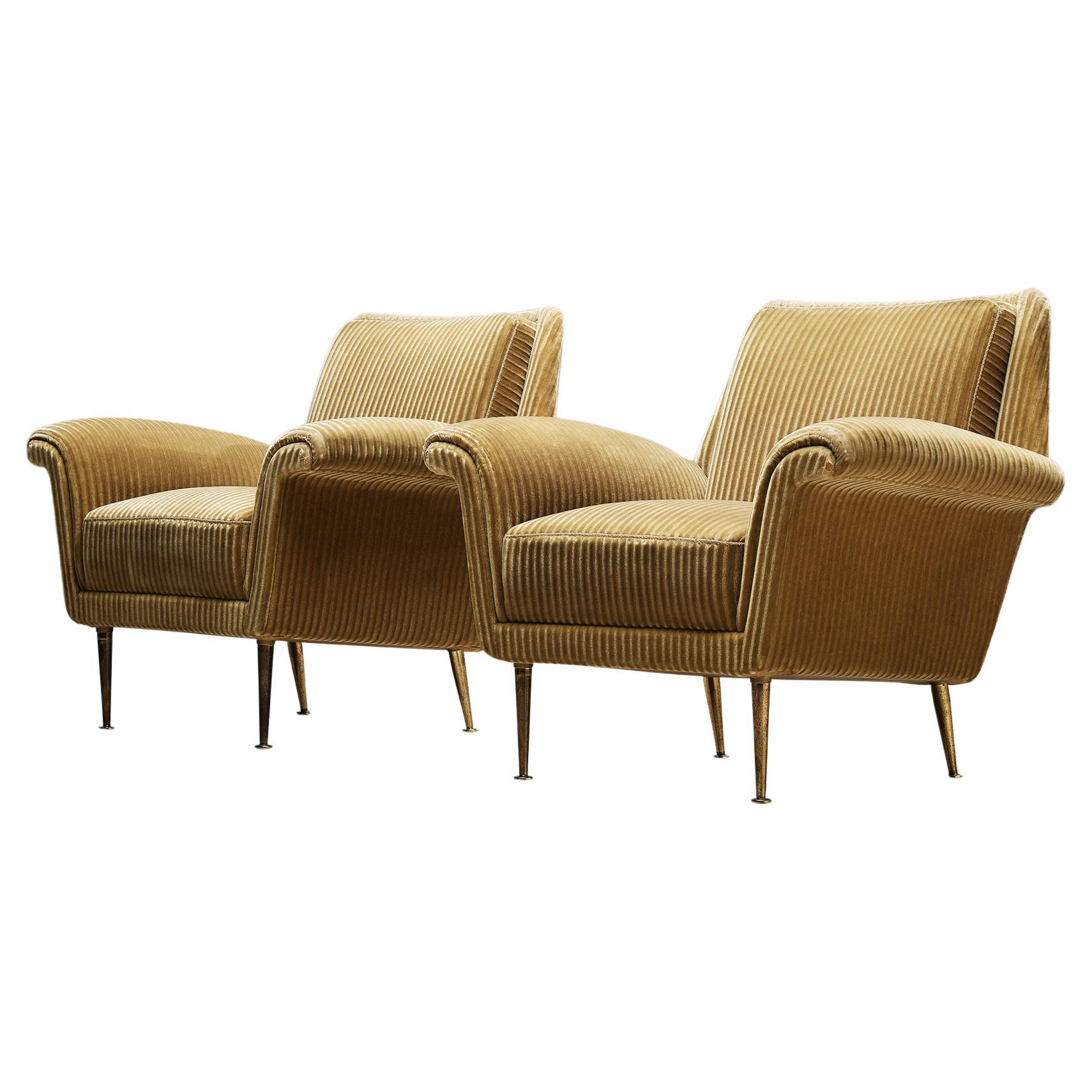 Castelli Signed Midcentury Pair of Armchairs Original Orange-Bleu ...