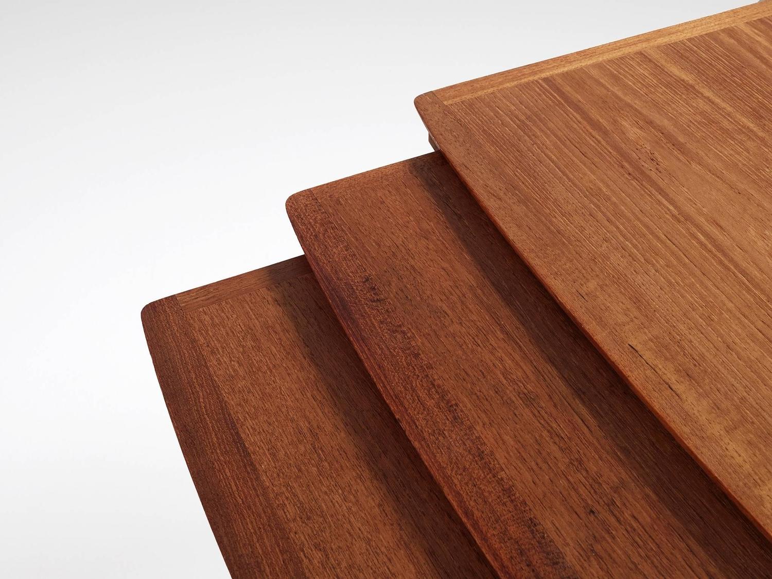 Set of Three Scandinavian Nesting Tables in Teak For Sale at 1stdibs