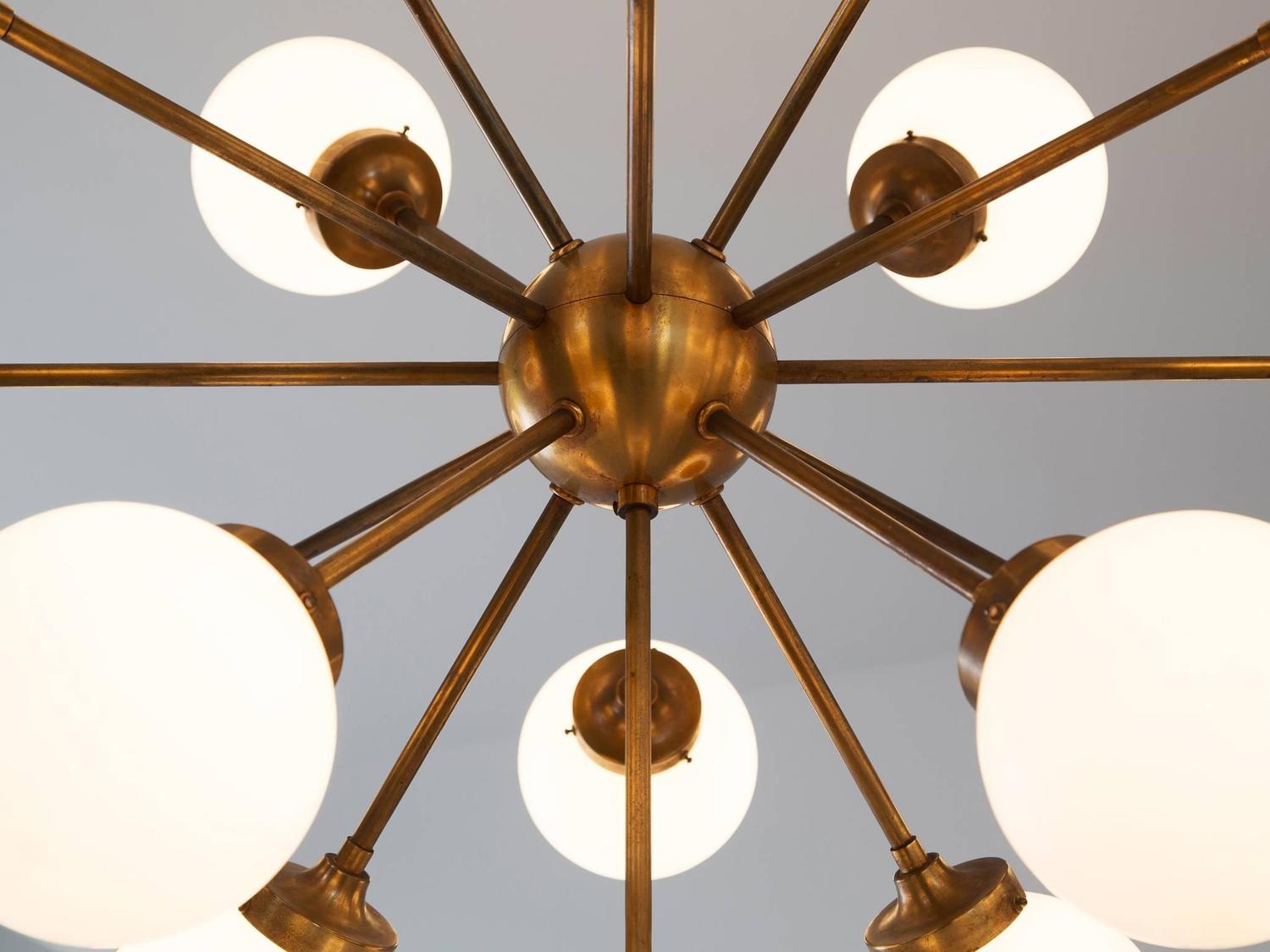 Large Brass Sputnik Chandelier For Sale at 1stdibs
