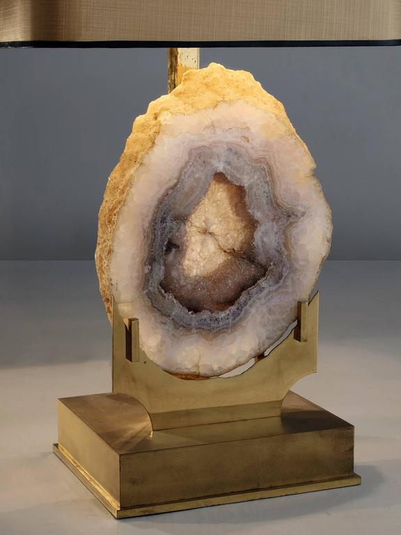 Very Large 3ft. / 90 cm High Agate Table Lamp For Sale at 1stDibs