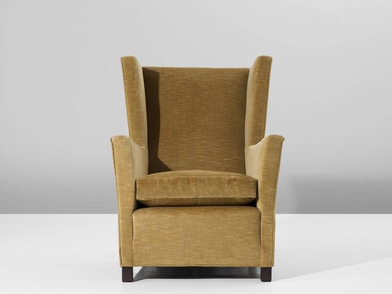 Art Deco Wingback Chair For Sale at 1stDibs