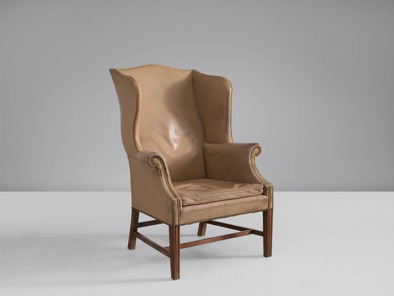 Early Peter Hvidt and Orla Mølgaard Nielsen Wingback Chair, Denmark ...