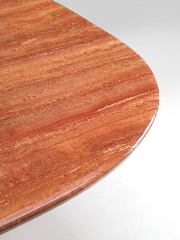 Dining Table in Red Travertine and Leather for B&B Italia For Sale at ...