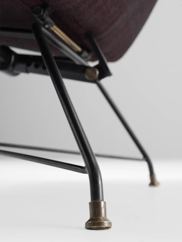 Augusto Bozzi Newly Upholstered Purple Adjustable Easy Chair for ...