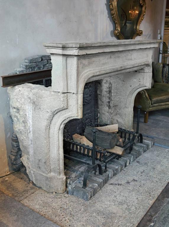 French Late Gothic / Early Louis XIII Limestone Fireplace or Mantel ...