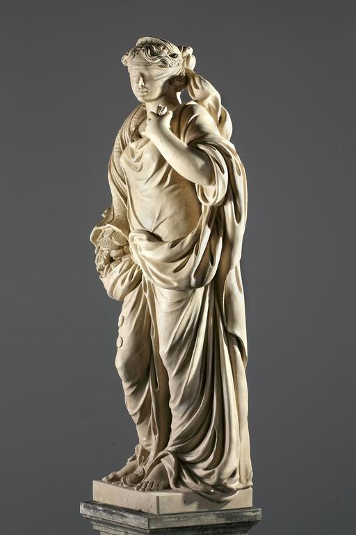 Sculpted Stone Garden Model of Fortuna at 1stDibs