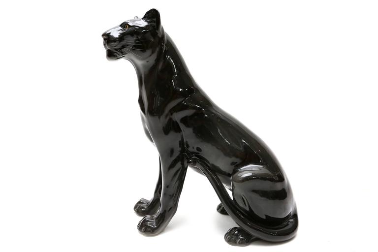 Black Ceramic Panther at 1stDibs | large ceramic black panther statue ...