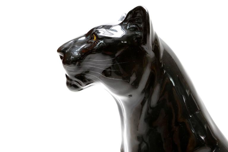Black Ceramic Panther at 1stDibs
