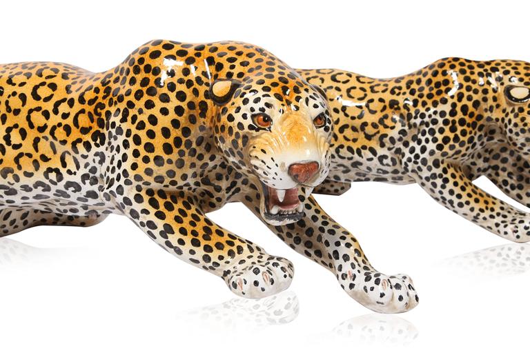 Pair of Giant Leopard Sculptures at 1stDibs