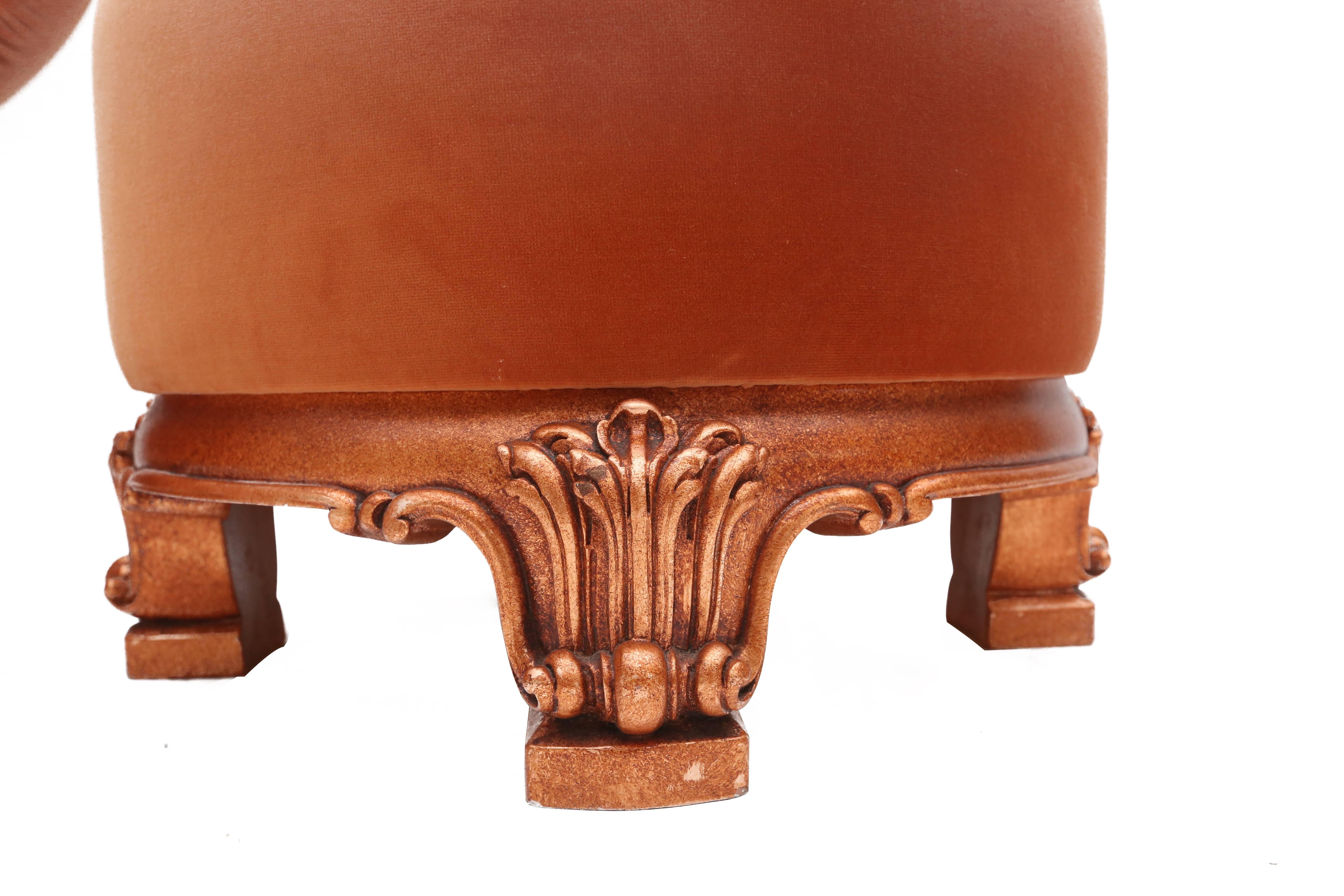 Velvet Coral Stool at 1stDibs