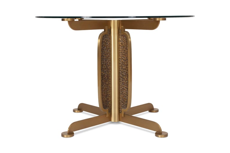 Hollywood Regency Brass Dining Table by Luciano Frigerio at 1stDibs