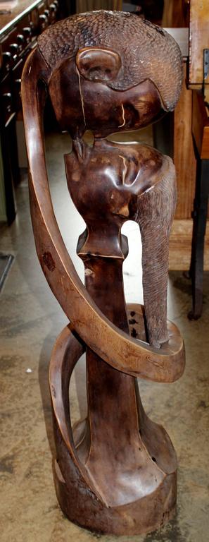African Hardwood Carved Statue of Embrace at 1stDibs