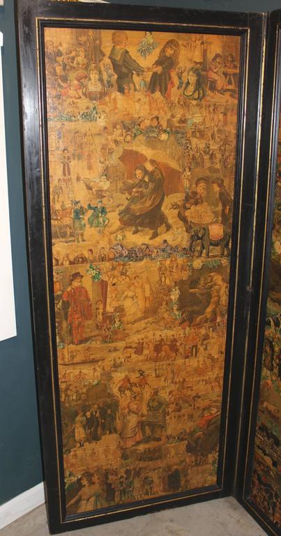 19th Century Victorian Three Part Decoupage Dressing Screen For Sale at ...