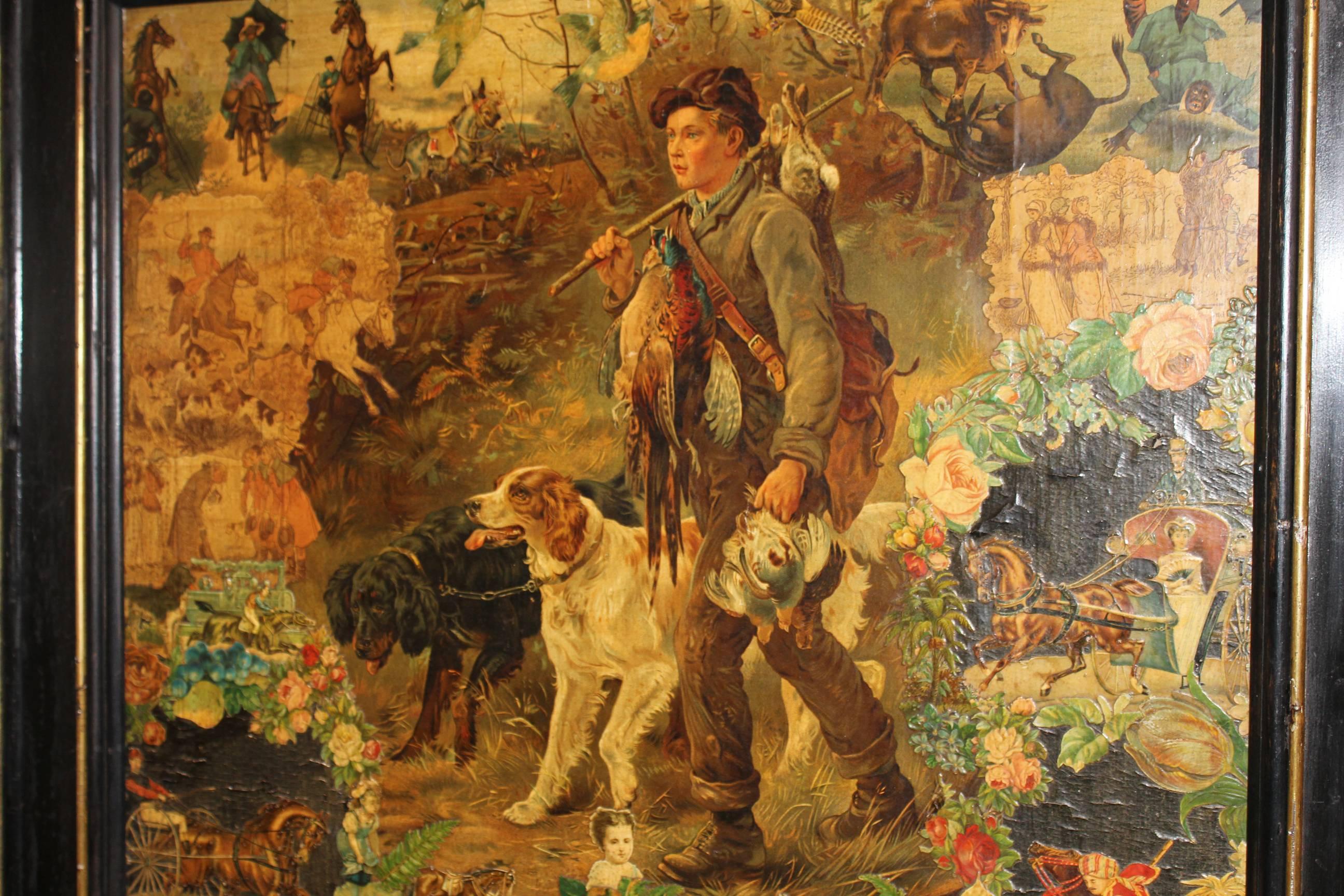 19th Century Victorian Three Part Decoupage Dressing Screen For Sale at ...