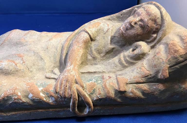 Rare Terracotta Sculpture of an Ancient Etruscan Reclining Figure For ...