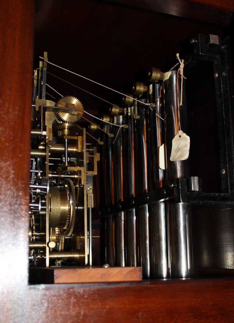 Jacques Mahogany and Glass Six Chime Tall Clock with Moon Phase, circa ...