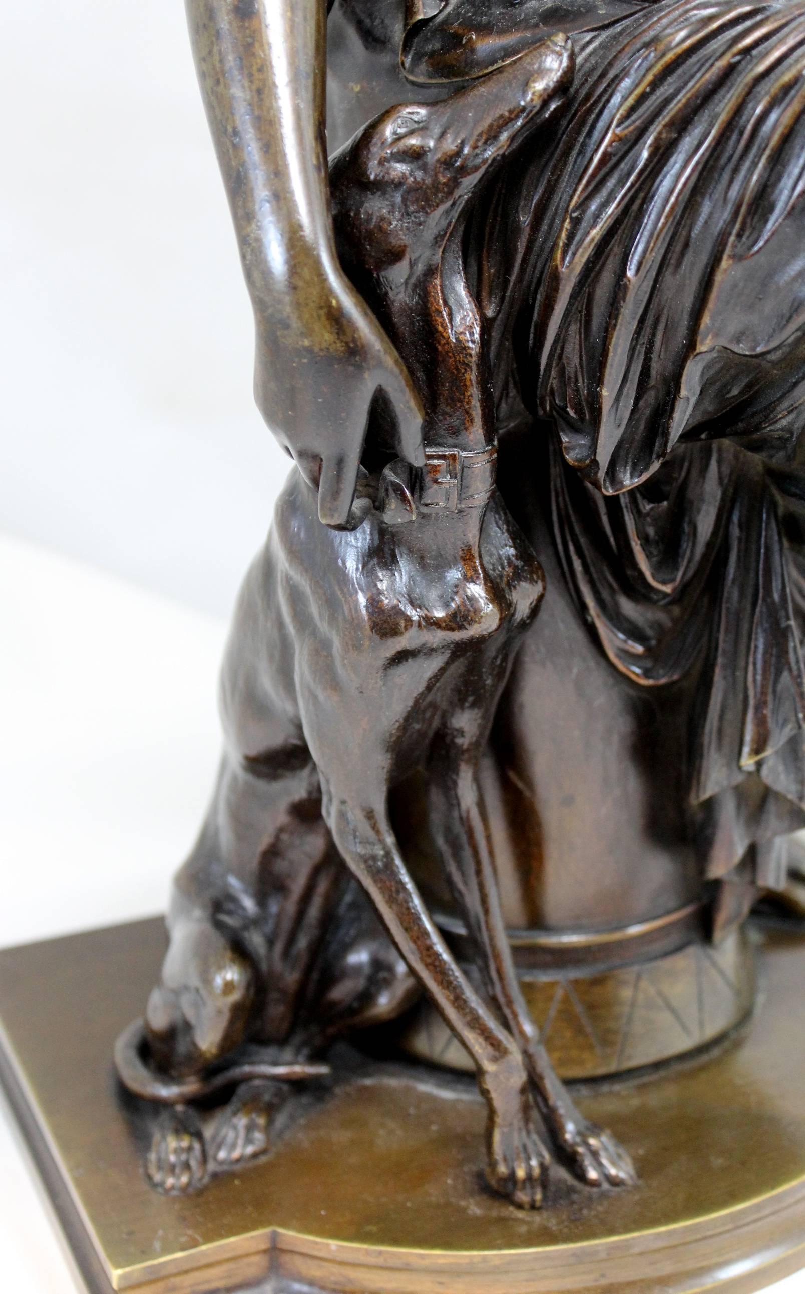 Auguste Joseph Peiffer, Cast Bronze Classical Sculpture of a Diana the Huntress For Sale at ...