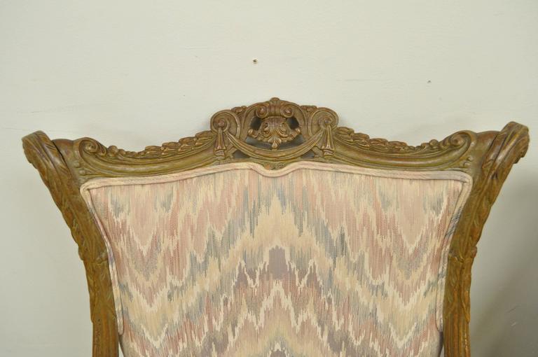 Pair 1940s Hollywood Regency Carved Parlor Chairs Attributed to ...