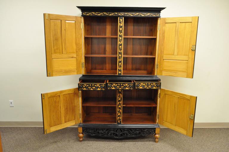 Indo Dutch Portuguese Colonial Style Cupboard Cabinet Satinwood Ebony ...