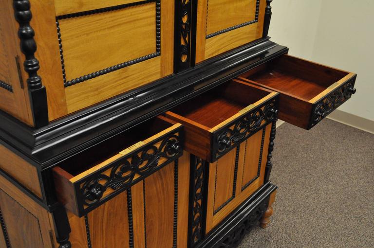 Indo Dutch Portuguese Colonial Style Cupboard Cabinet Satinwood Ebony ...