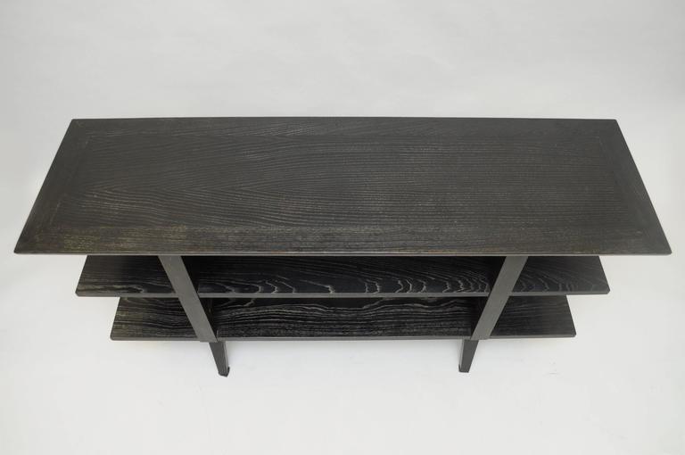 1950s Cerused Oak Black Console Sofa Table by Martin California after ...