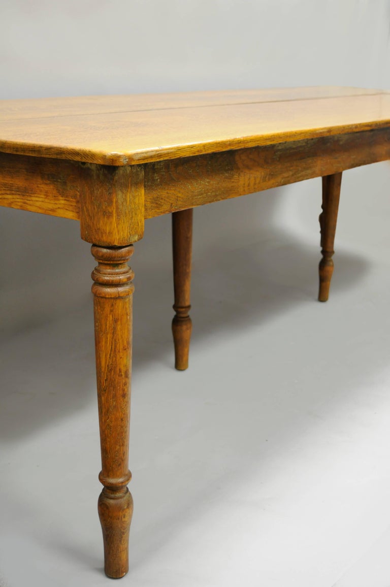Antique Oak Six Leg Farm House Banquet Dining Table by Philip Strobel ...