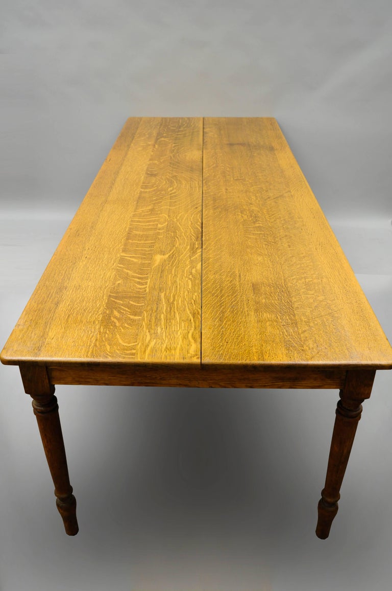 Antique Oak Six Leg Farm House Banquet Dining Table by Philip Strobel ...
