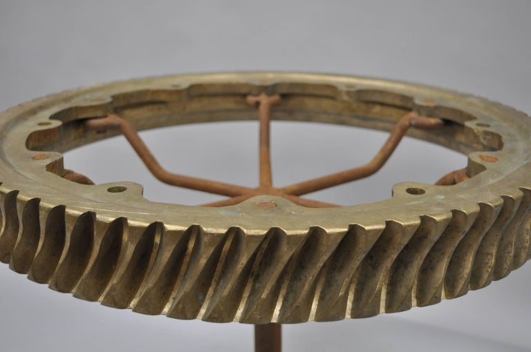 Brutalist Bronze Elevator Worm Gear Coffee Side Table on Iron Spider ...