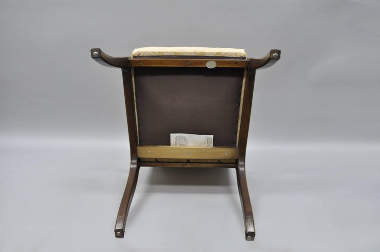 Mastercraft for Baker Brass Inlay Trim Dining Room Chairs Armchairs ...