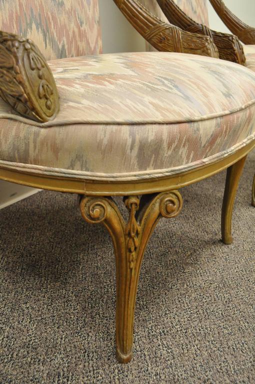 Pair 1940s Hollywood Regency Carved Parlor Chairs Attributed to ...