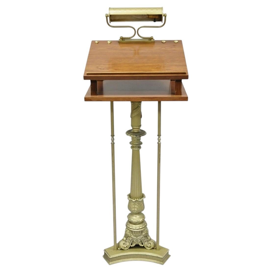 Vintage Victorian Lighted Podium Metal Column Pedestal Base Lectern ...