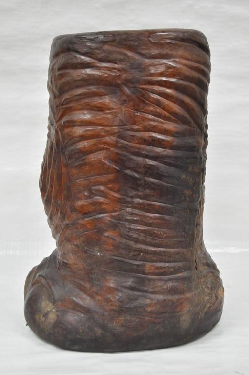 1960s Distressed Leather Elephant Foot Stool Abercrombie and Fitch ...