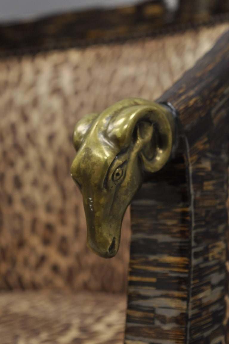 Bronze Ram Goats Head Hoof Foot Barrel Club Armchair Neoclassical ...