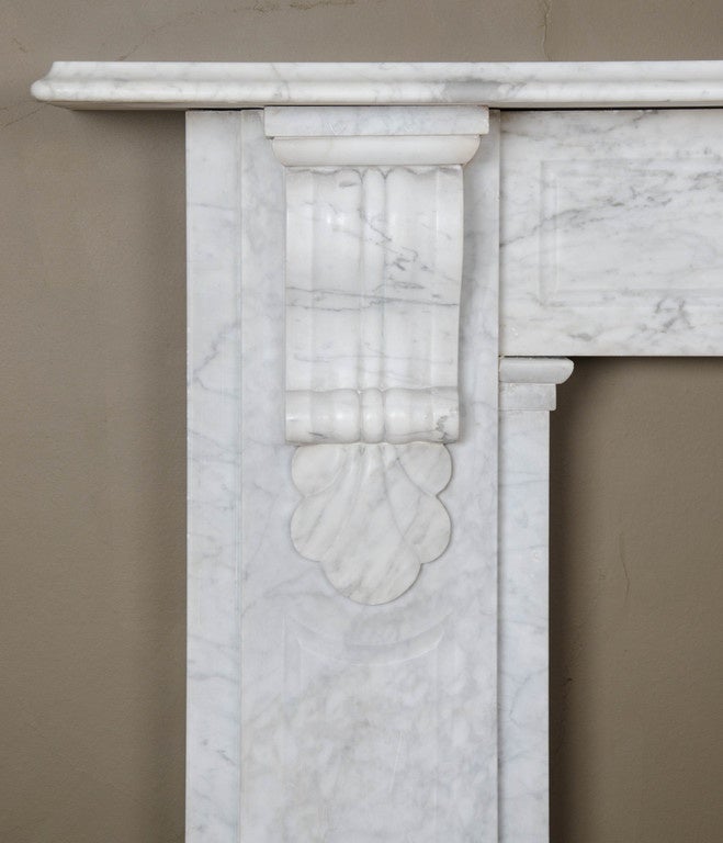 Antique Victorian Carrara Marble Corbel Fire Surround at 1stDibs