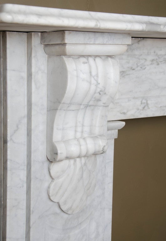 Antique Victorian Carrara Marble Corbel Fire Surround at 1stDibs