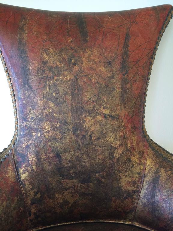 19th Century Spanish Gilt Leather Chairs at 1stDibs