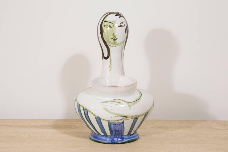 Grand Chêne Ceramic Vase, Vallauris, circa 1950 at 1stDibs