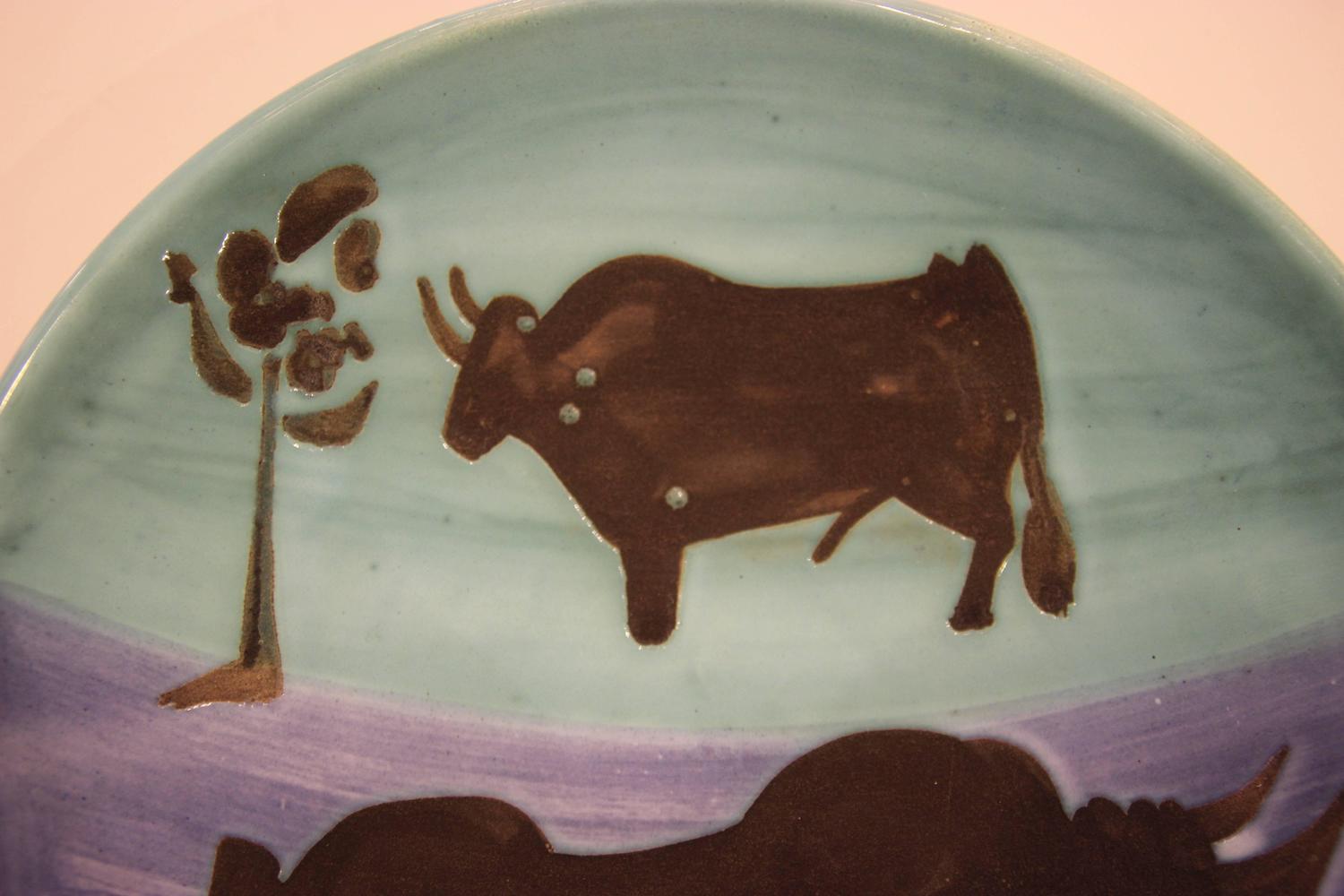 "Toros" Plate, Stamped and Marked Edition, Picasso, Madura For Sale at ...