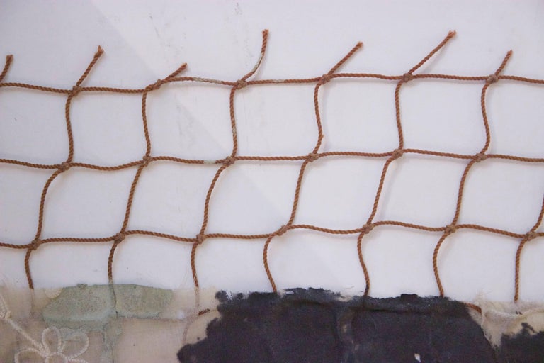 Claude Viallat, Painted Filet, Technic Mixte, circa 1980, France For Sale at 1stDibs